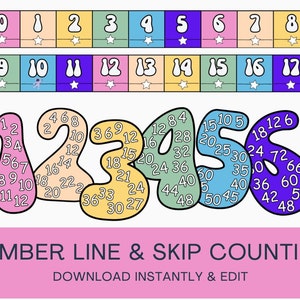 Number Line and Skip Counting Posters Space Explorer Classroom Decor ...