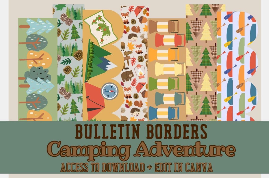 Bulletin Borders | Camping Adventure Classroom Decor | Camping Nature ...