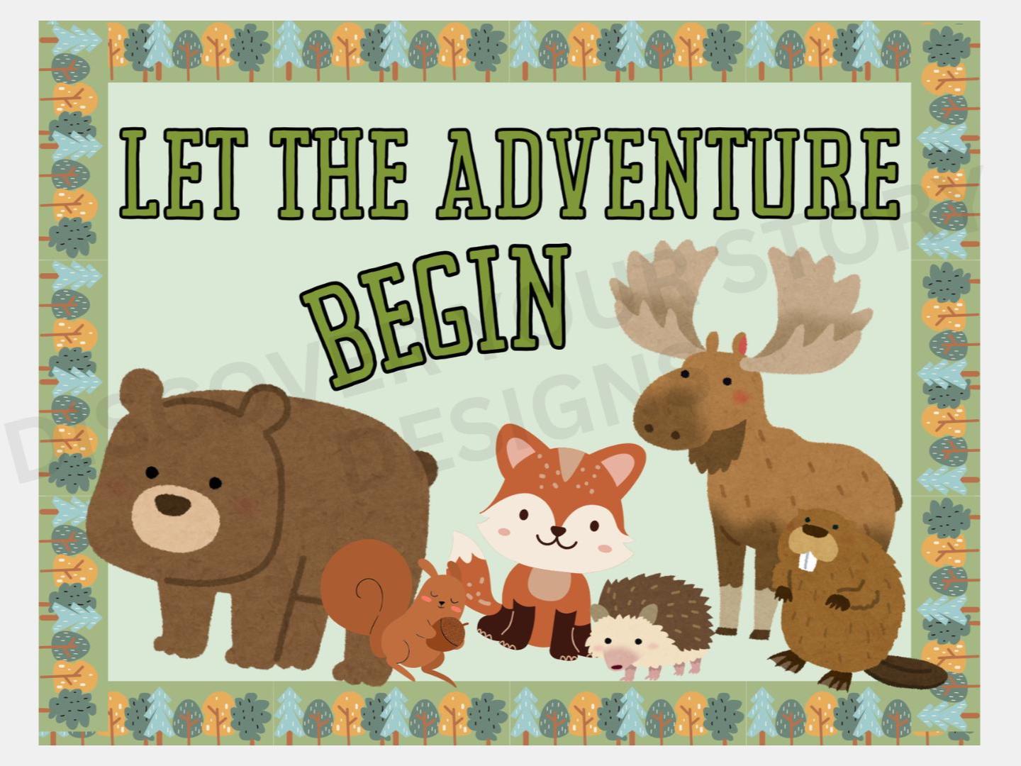 Woodland Animals Bulletin Board Bundle | Camping Nature Outdoor Theme ...