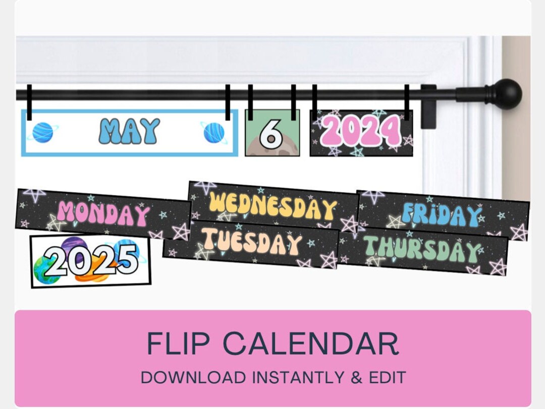 Flip Calendar - Space Explorer | Classroom Decor | Teacher Resource ...