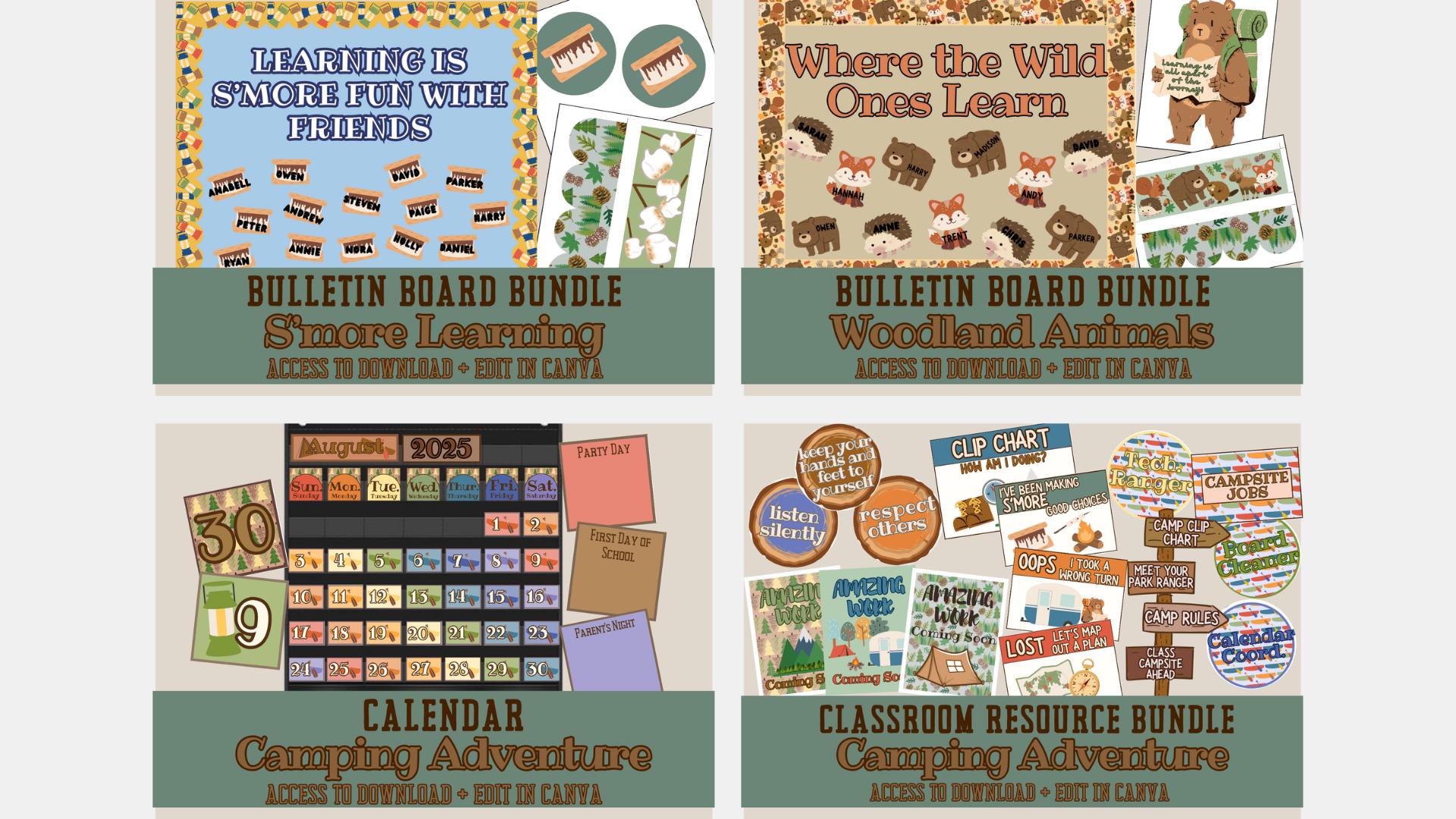 Camping Adventure Classroom Decor Bundle | Camping Nature Outdoor Theme ...