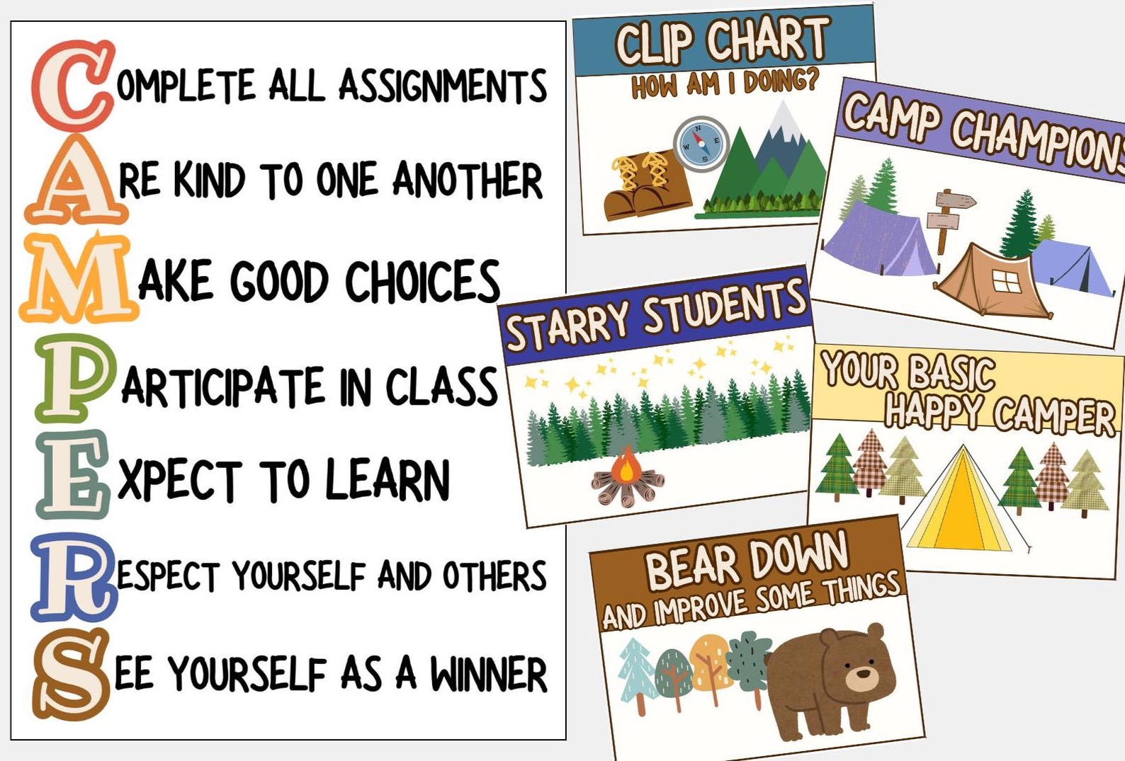 Classroom Resource Bundle | Camping Adventure Classroom Decor | Camping ...