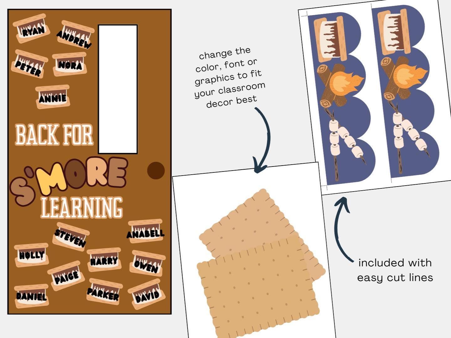 S'more Learning Bulletin Board Bundle | Camping Nature Outdoor Theme ...