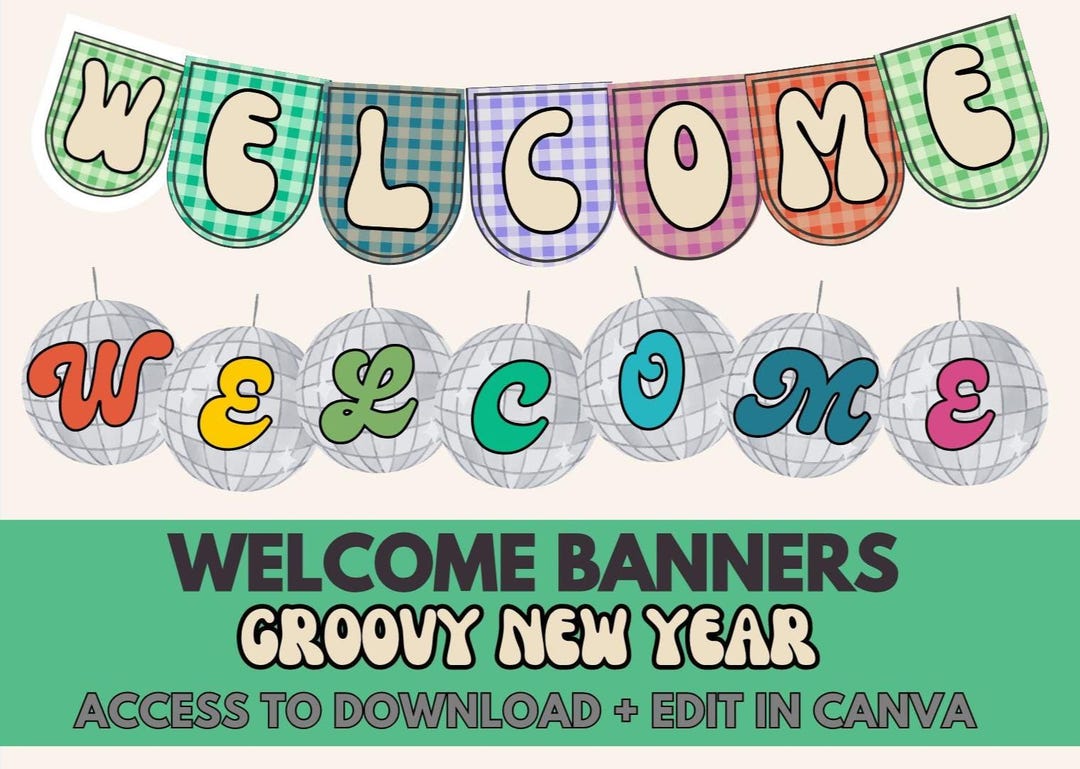 Retro Disco Welcome Banner | Groovy New Year Theme Classroom Decor ...