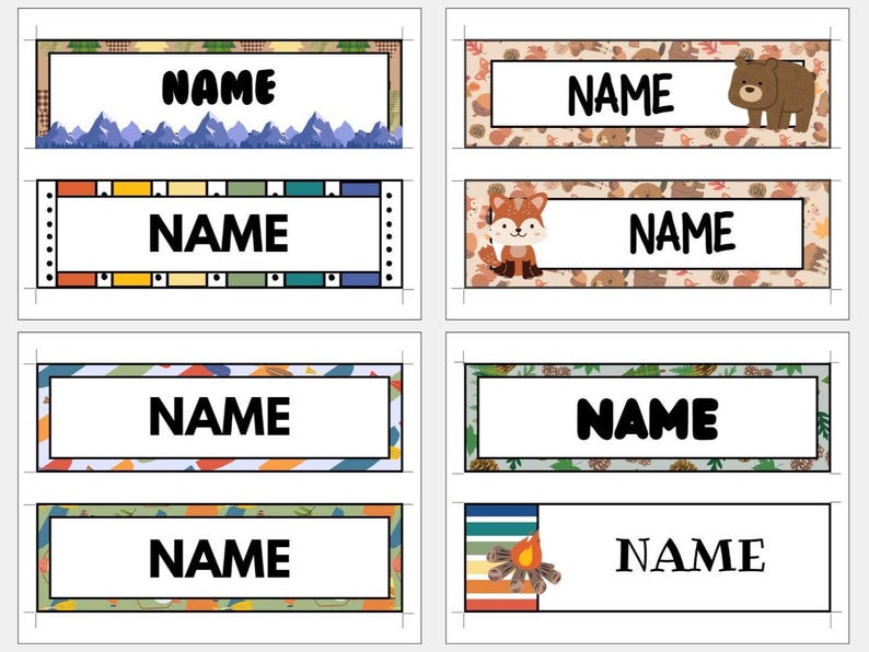 Nameplates | Camping Adventure Classroom Decor | Camping Nature Outdoor ...
