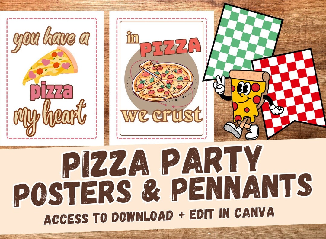 Pizza Party Posters and Pennants Classroom Decor Teacher Resources ...