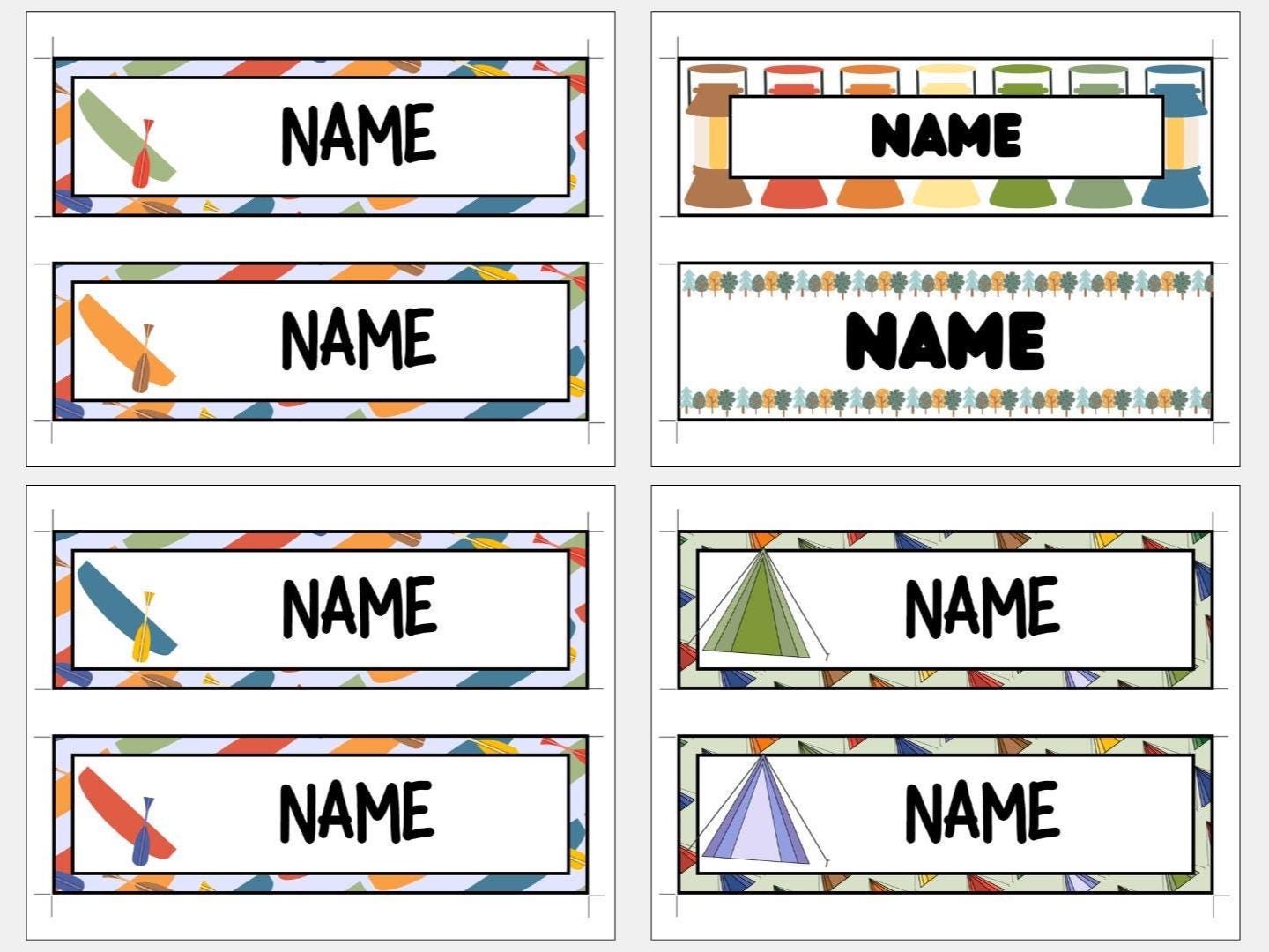 Nameplates | Camping Adventure Classroom Decor | Camping Nature Outdoor ...