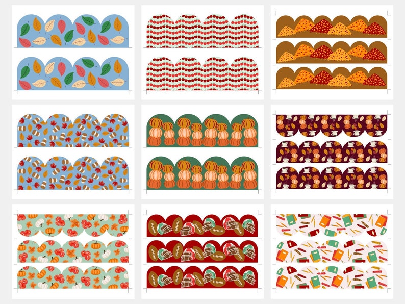 Fall Bulletin Board Borders 2 Inch Borders 3 Inch Borders Scalloped ...