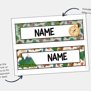 Nameplates | Camping Adventure Classroom Decor | Camping Nature Outdoor ...