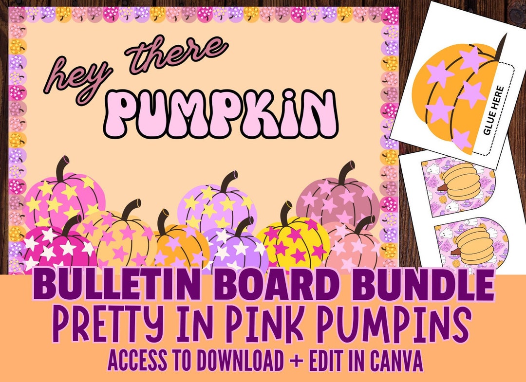Pretty in Pink Pumpkins Bulletin Board Bundle | Classroom Decor Fall ...