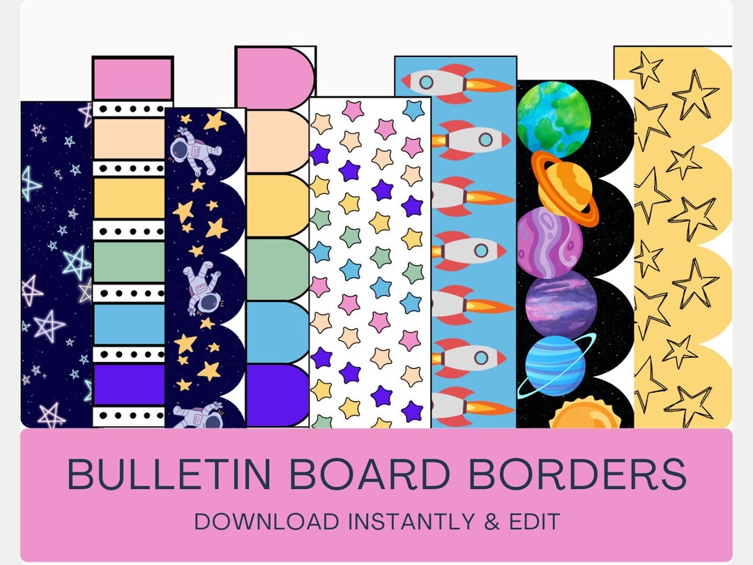 Bulletin Board Borders Space Explorer Classroom Decor Teacher Resource ...