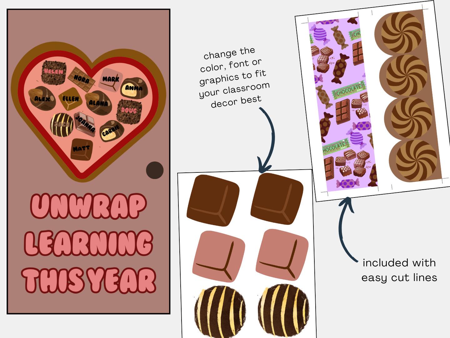 Chocolate Box Bulletin Board Bundle | Sweet Temptations Class Decor ...