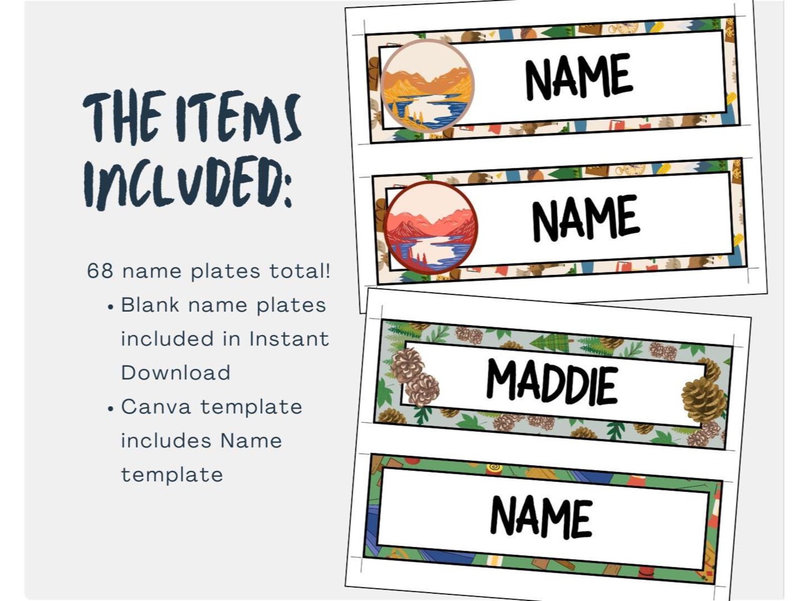 Nameplates | Camping Adventure Classroom Decor | Camping Nature Outdoor ...