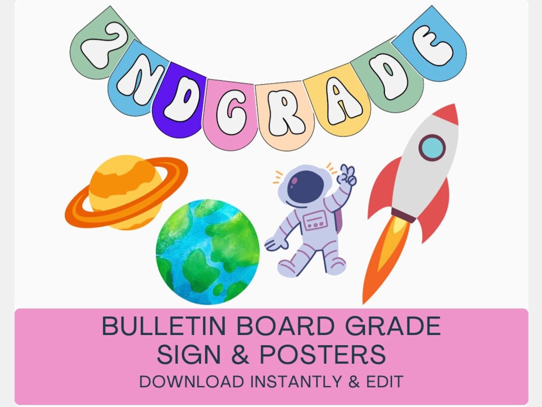 Grade Signs & Bulletin Board Posters - Space Explorer | Classroom Decor ...