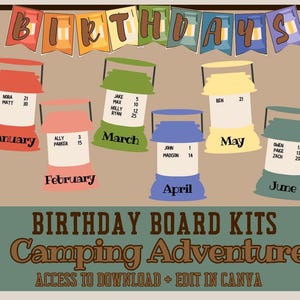 Birthday Board Kits | Camping Adventure Classroom Decor | Camping ...