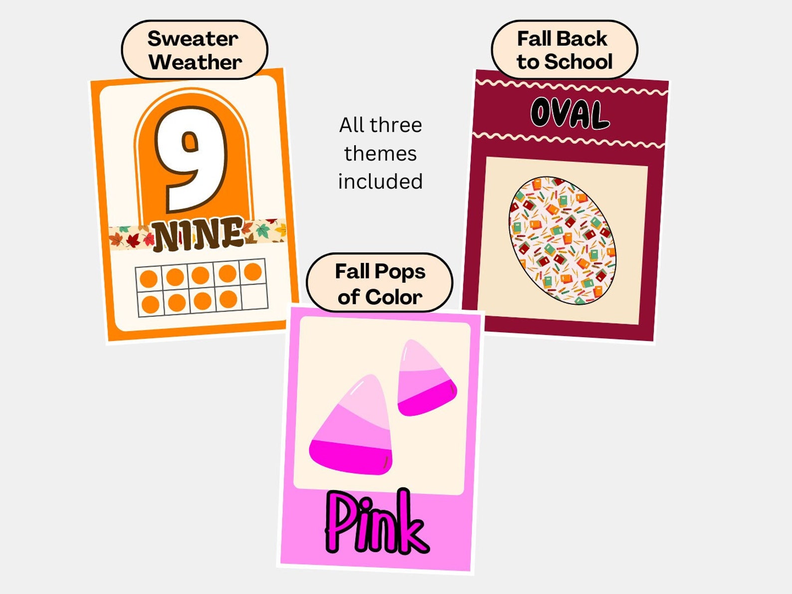 Fall Color, Shape, Number Posters | Classroom Decor | Fall Theme Class ...
