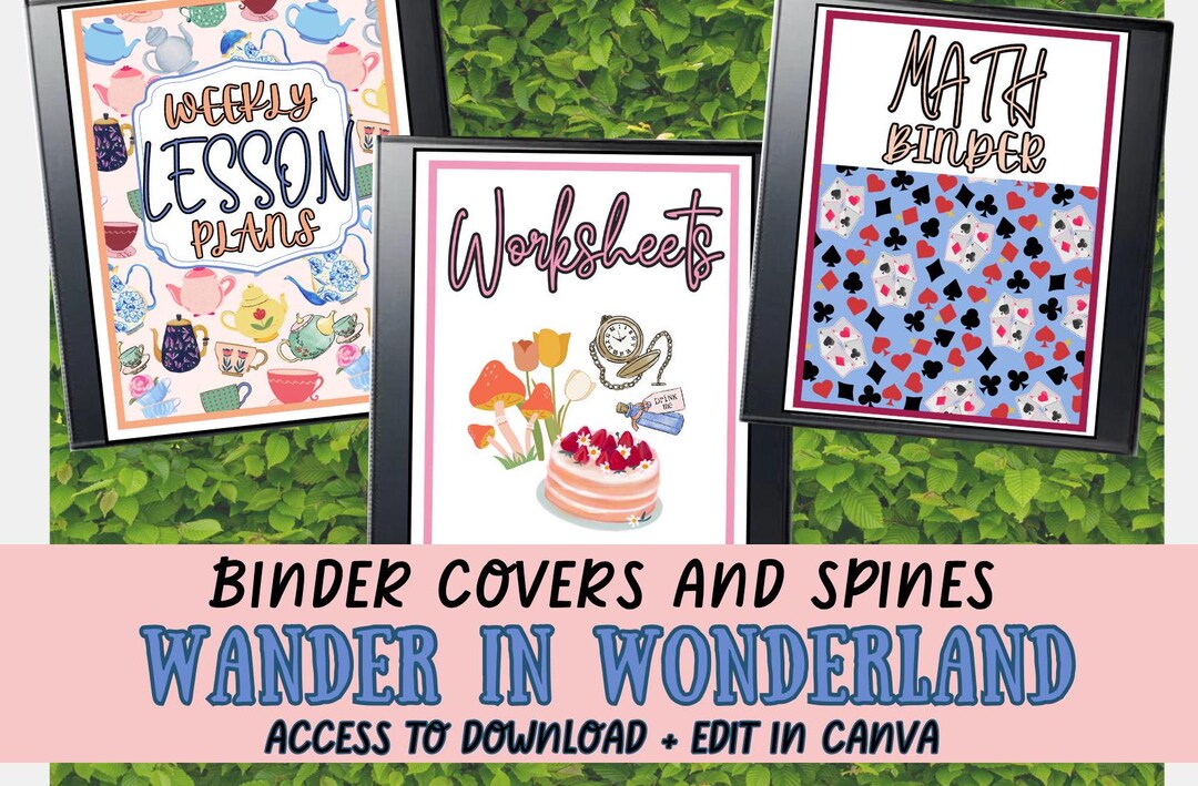 Binder Covers & Spines Spring Theme | Wonderland Class Decor | Binder ...