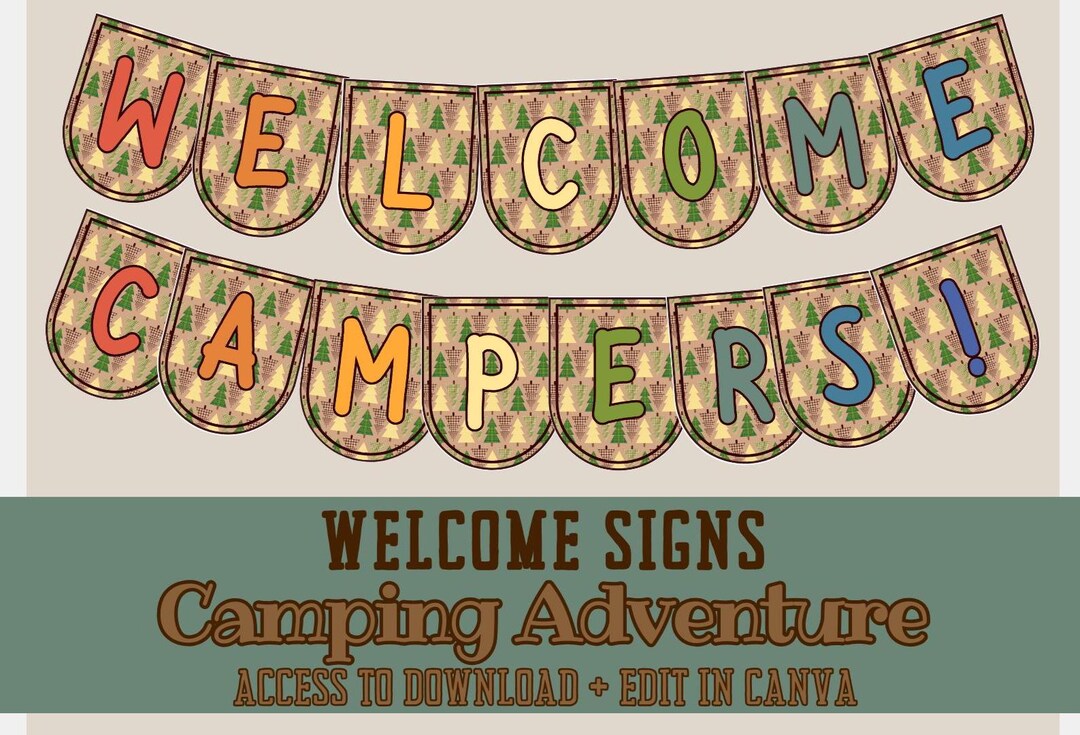 Welcome Banners | Camping Adventure Classroom Decor | Camping Nature ...
