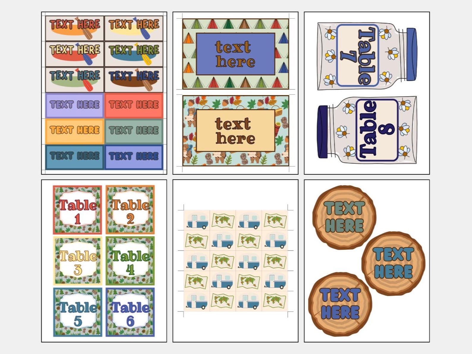 Labels | Camping Adventure Classroom Decor | Camping Nature Outdoor ...