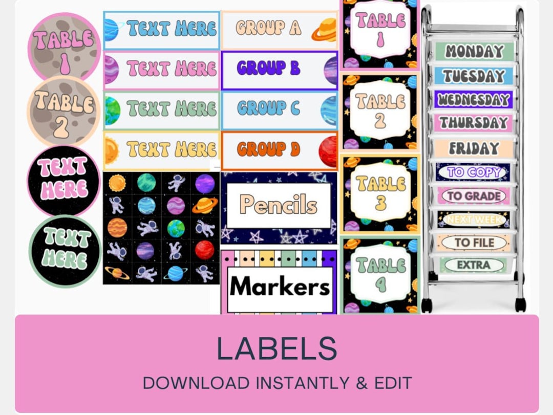 Labels - Space Explorer | Classroom Decor | Class Organization ...