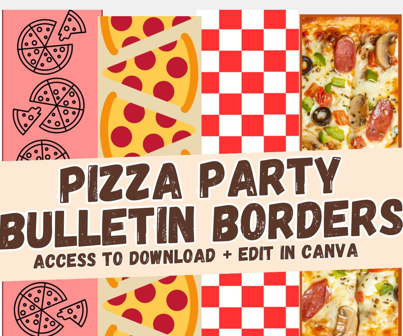 Pizza Party Bulletin Board Borders 3 Inch Borders Classroom Decor Pizza ...