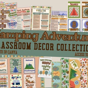Camping Adventure Classroom Decor Bundle | Camping Nature Outdoor Theme ...