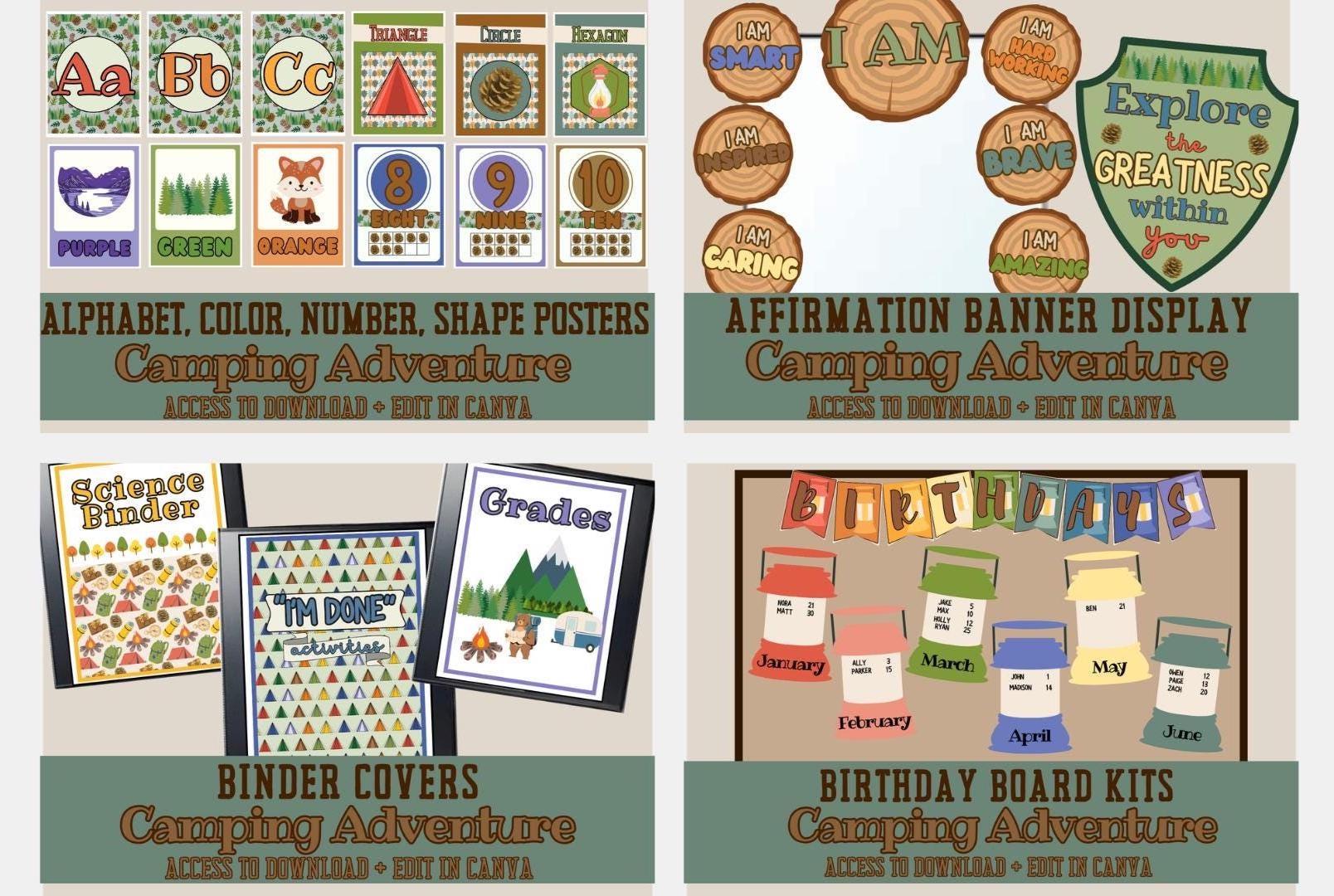 Camping Adventure Classroom Decor Bundle | Camping Nature Outdoor Theme ...