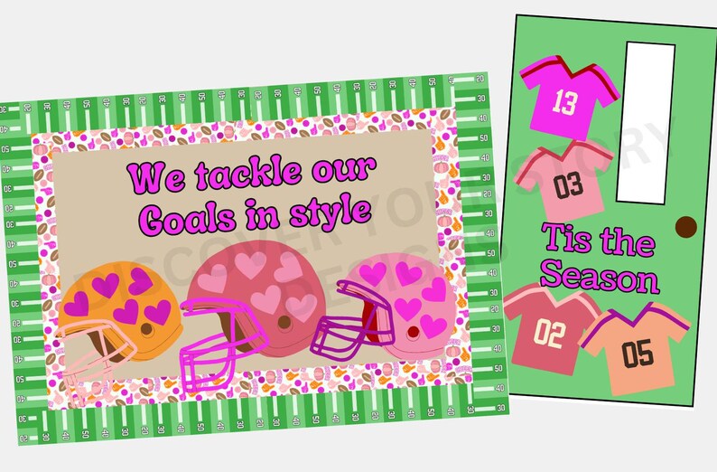 Pink Out Football Bulletin Board Bundle | Pink Football Theme ...