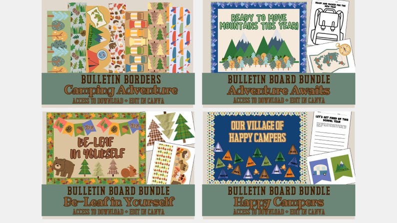 Camping Adventure Classroom Decor Bundle | Camping Nature Outdoor Theme ...
