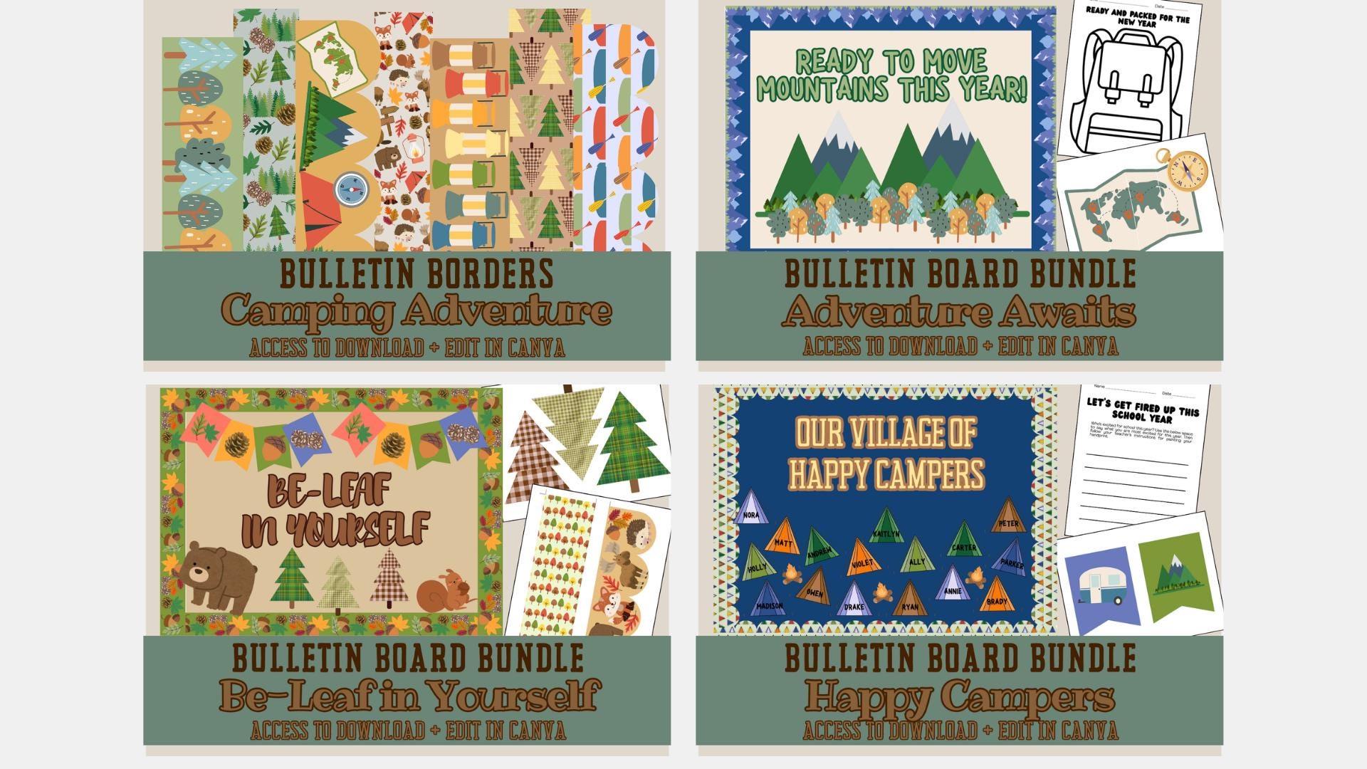 Camping Adventure Classroom Decor Bundle | Camping Nature Outdoor Theme ...