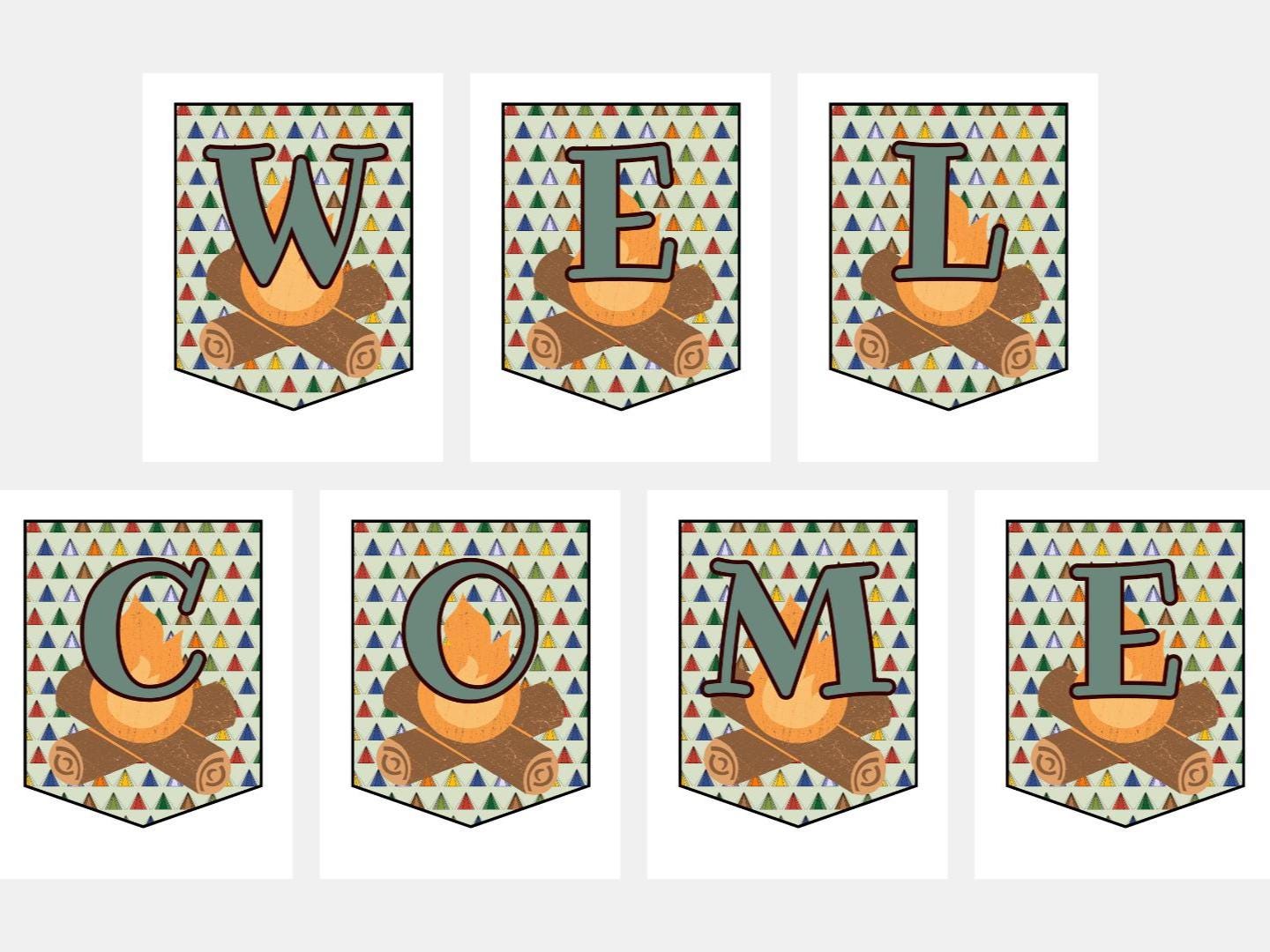 Welcome Banners | Camping Adventure Classroom Decor | Camping Nature ...