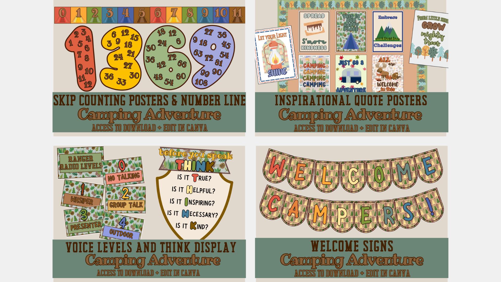 Camping Adventure Classroom Decor Bundle | Camping Nature Outdoor Theme ...