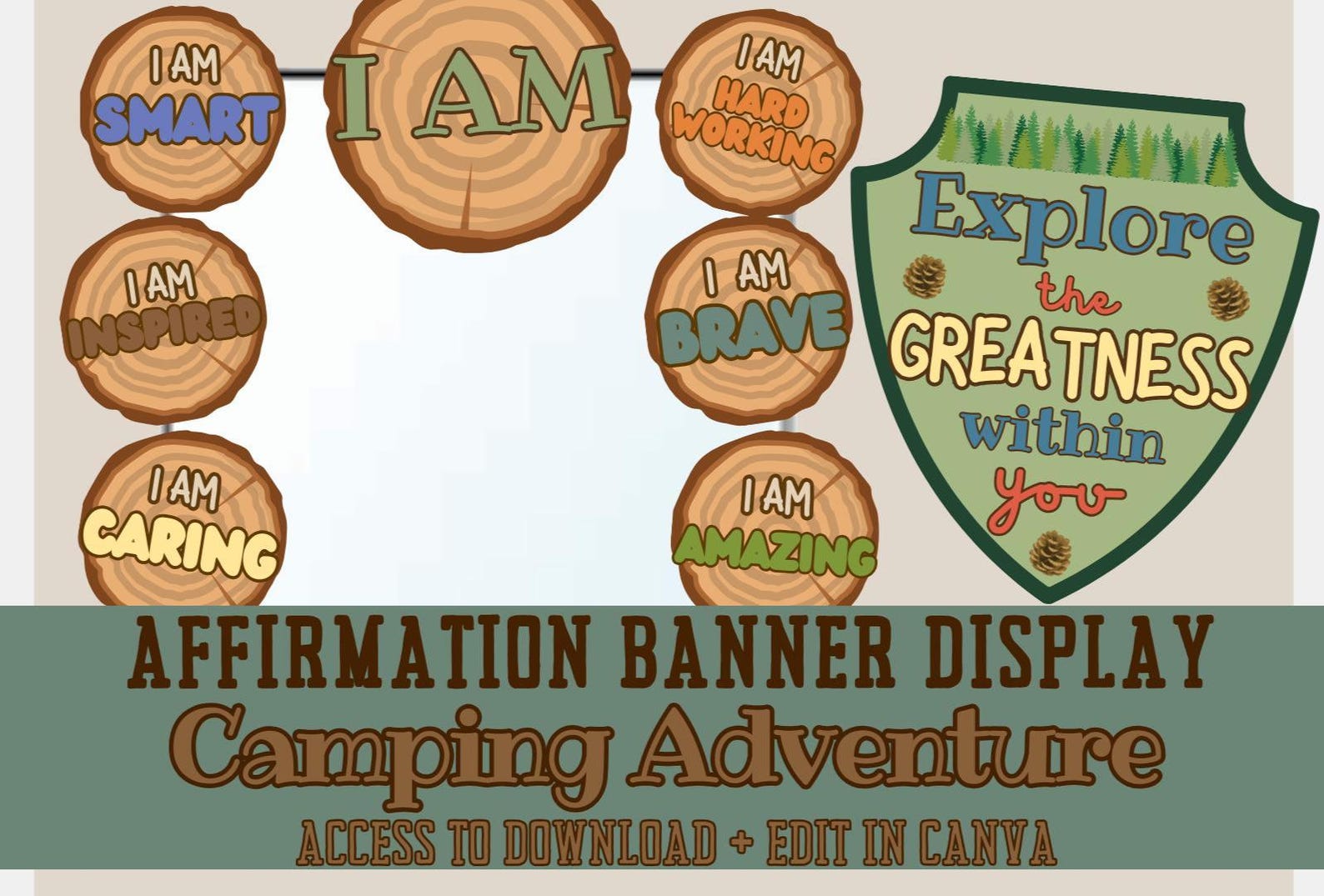 Affirmation Banner Display | Camping Adventure Classroom Decor ...
