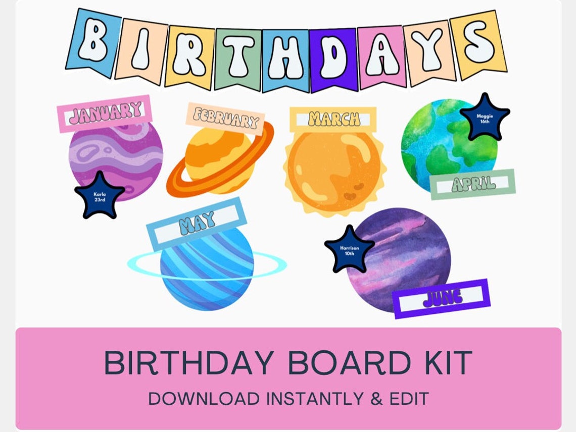 Birthday Board Kit - Space Explorer | Classroom Decor | Teacher ...