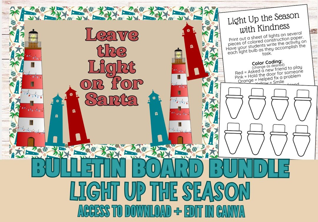 Light up the Season Bulletin Board | White Christmas Classroom Decor ...