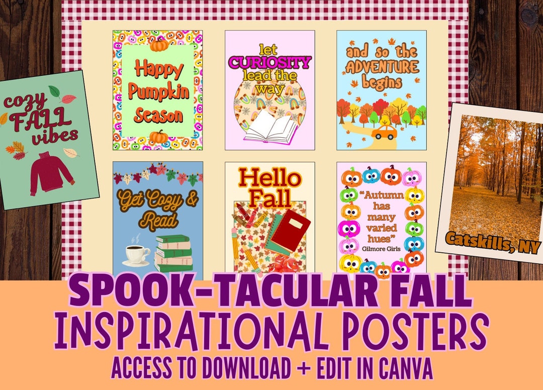 Spook-tacular Fall Inspirational Quote Posters Fall Theme Halloween ...