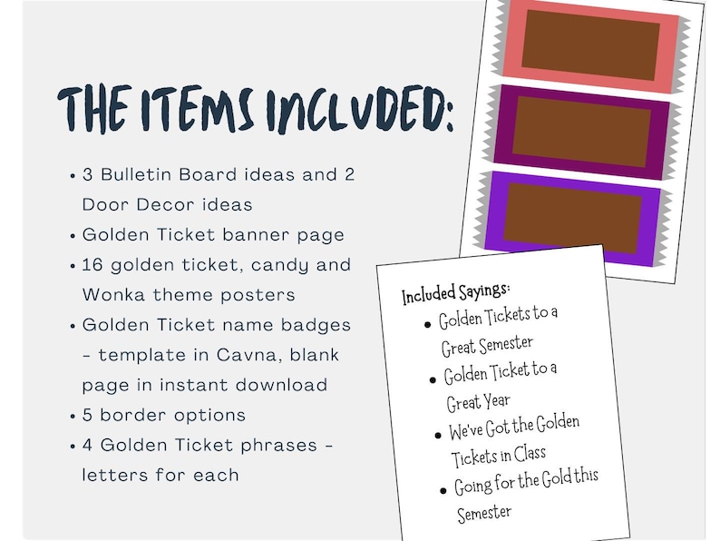 Golden Ticket Bulletin Board Bundle | Sweet Temptations Class Decor ...