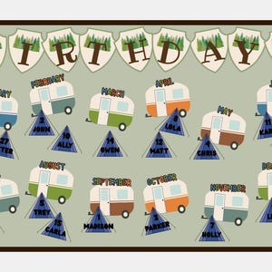 Camping Adventure Classroom Birthday Board Kit (digital Download and ...