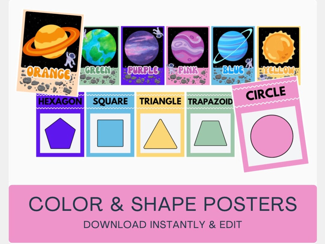 Color & Shape Posters - Space Explorer | Classroom Decor | Teacher ...