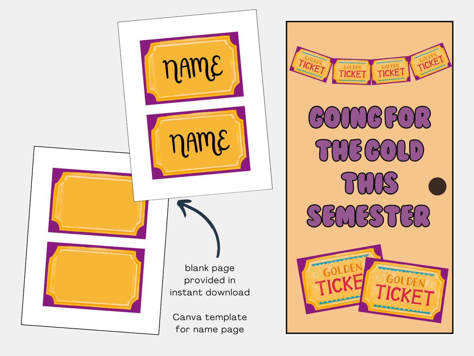 Golden Ticket Bulletin Board Bundle | Sweet Temptations Class Decor ...