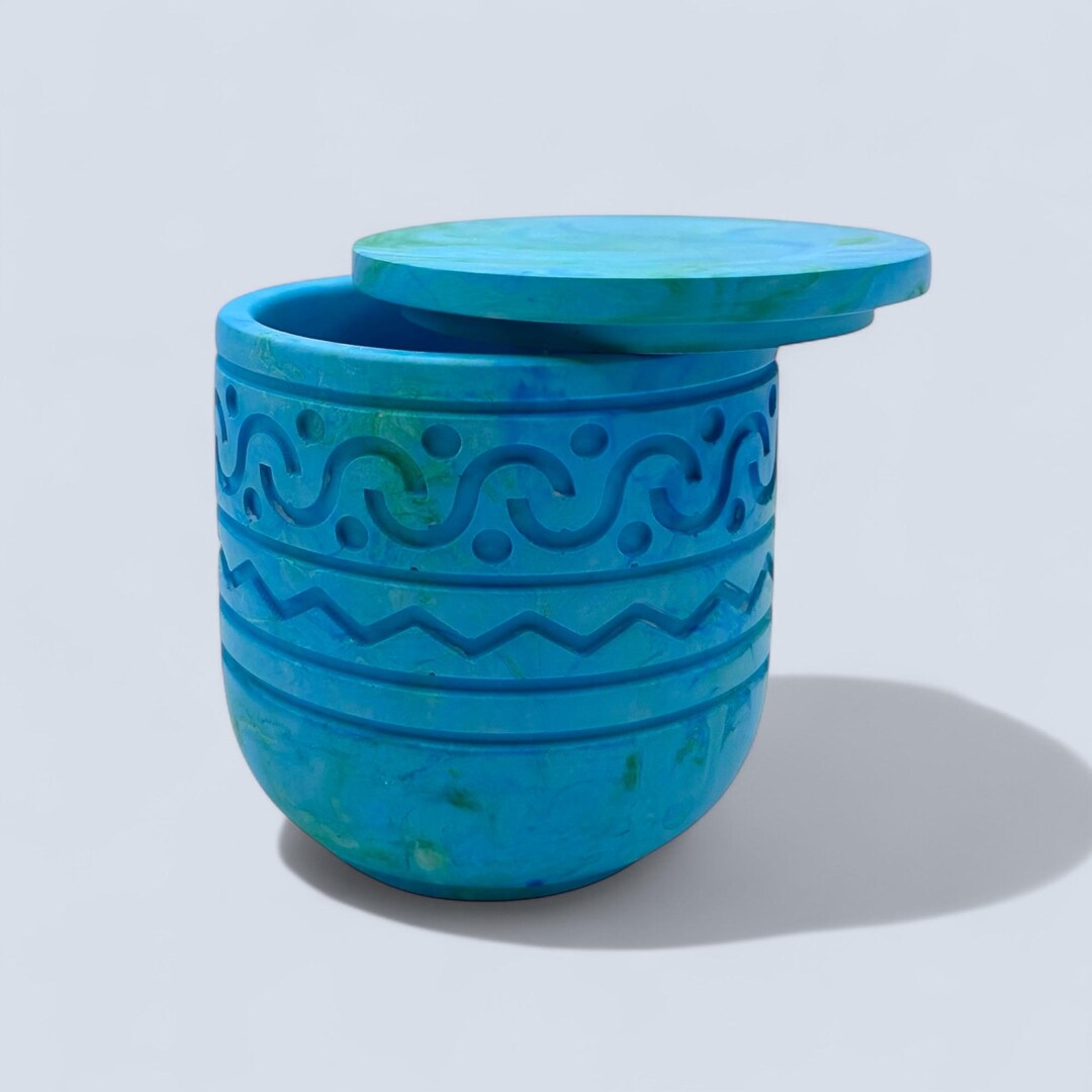 Colourful Jewellery Box With Lid, Modern Decor Storage Jar or Trinket ...