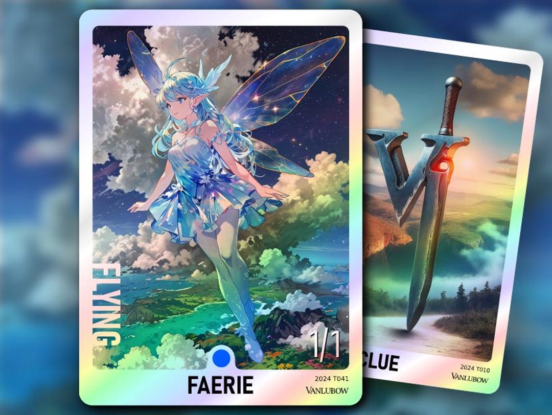 Faerie (U 1/1 Flying) // Clue - Double Foil Token - Etsy
