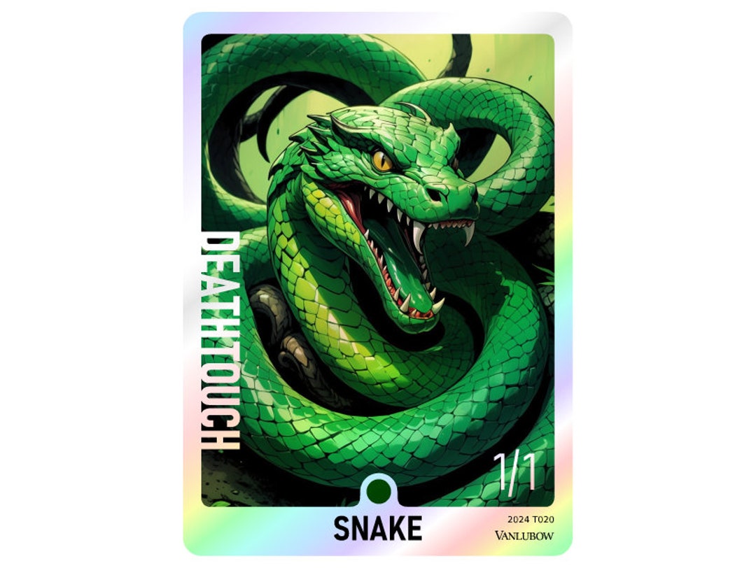 Snake (G 1/1 Deathtouch) // Clue - Double Foil Token - Etsy