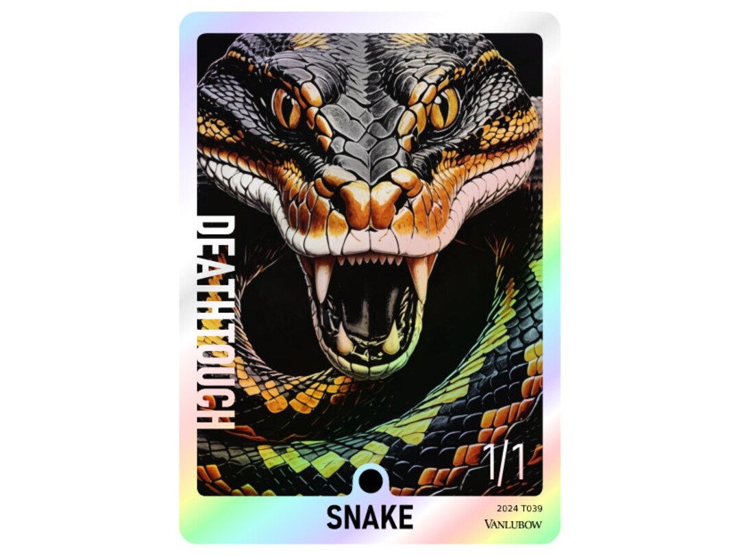 Handcrafted Double Foil Token: Snake black 1/1 Deathtouch front & Clue ...