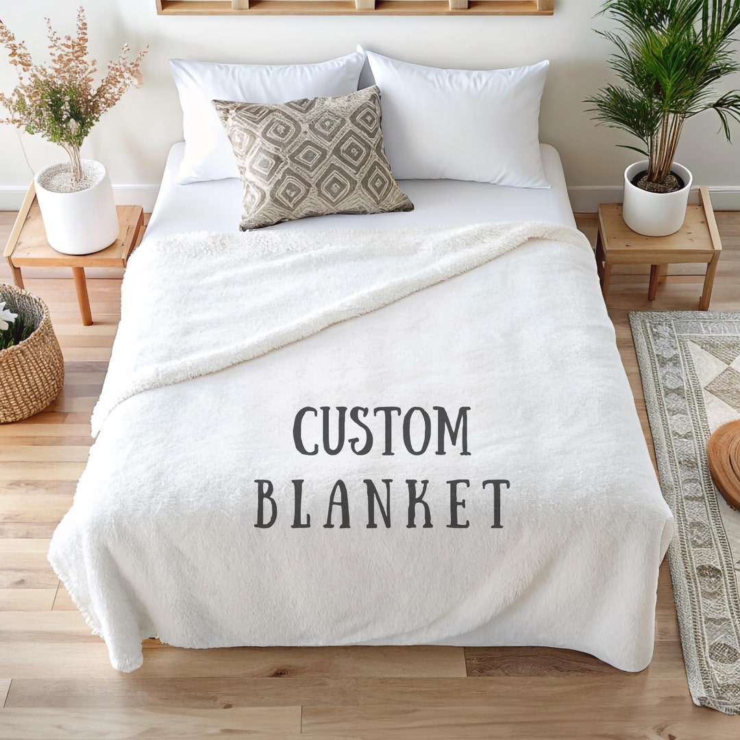 Custom Text Blanket, Personalized Blanket for Adults, Custom Fleece ...