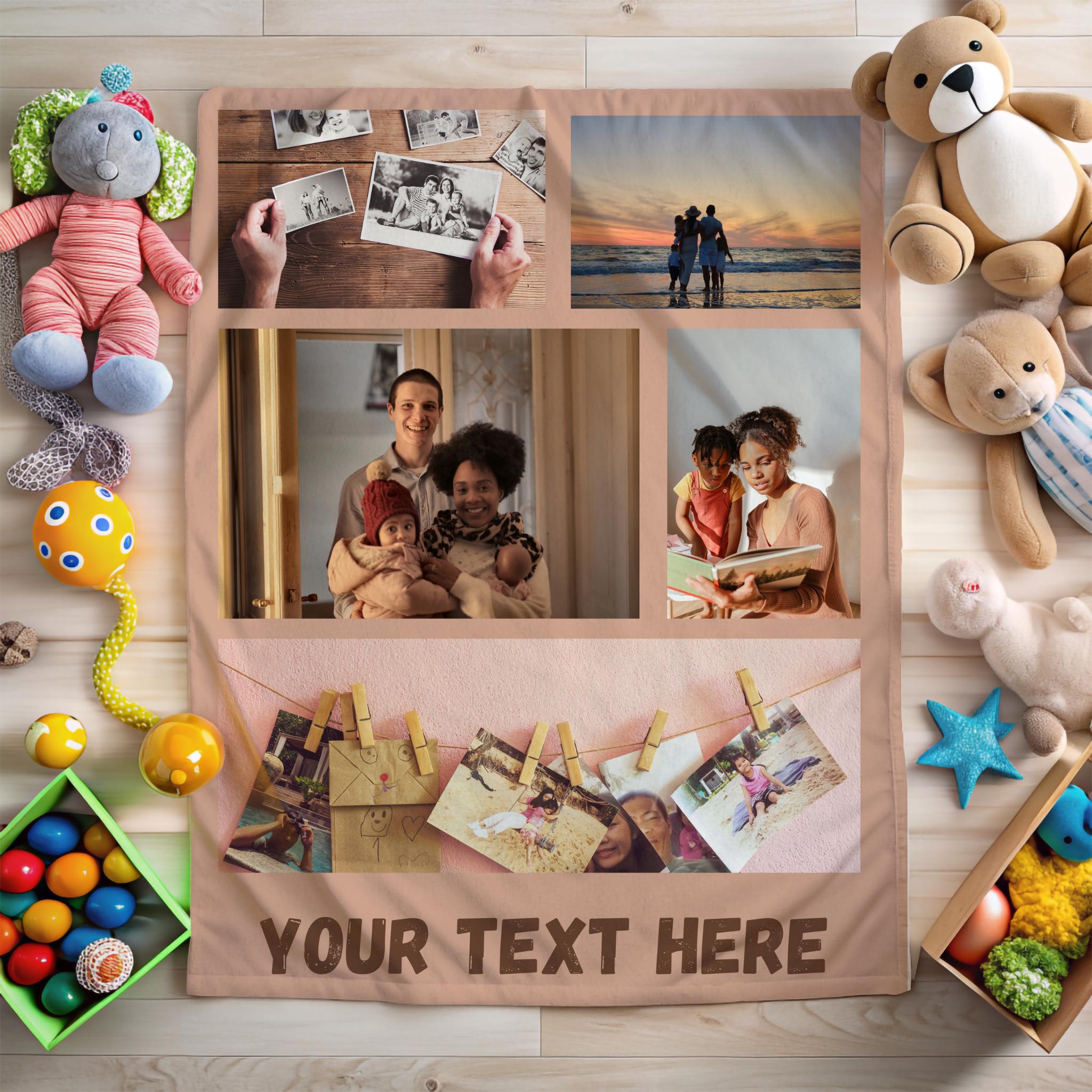 Customizable Photo Blanket Collage, Super Soft Blanket, Personalized ...
