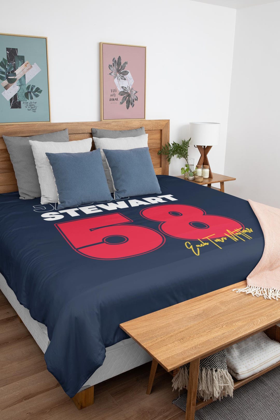 Custom Sports Team Number Duvet Cover, Personalized Name and Number ...