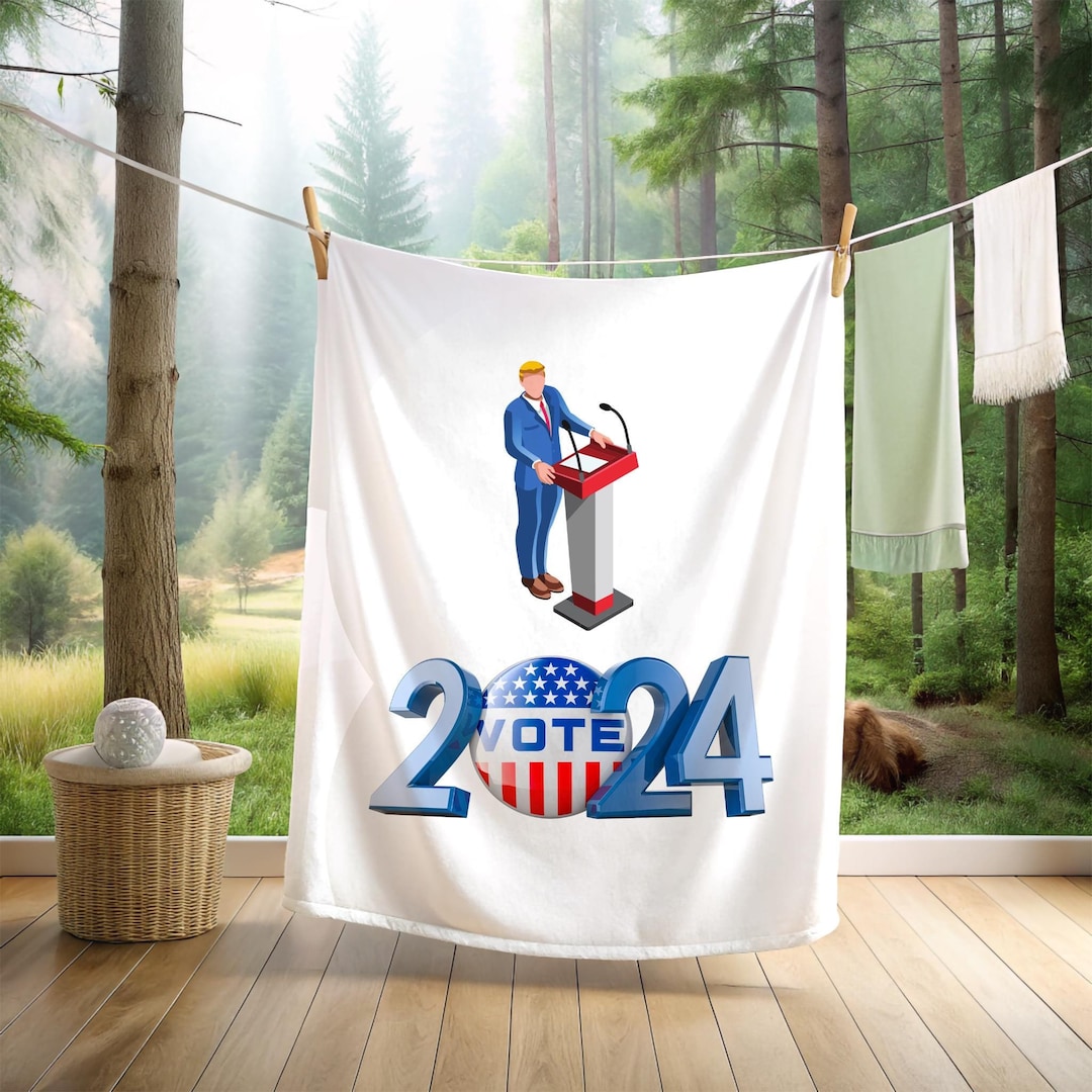 Vote 2024 Election Blanket, Patriotic Political Statement Throw ...