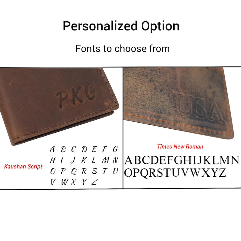 Personalized RFID Vintage Leather Large Bifold Hipster Brown Wallet for ...