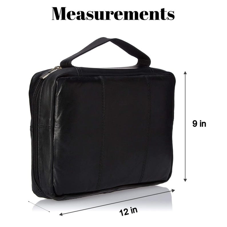 Personalized Large Bible Book Cover Genuine Leather With Handle, Black ...
